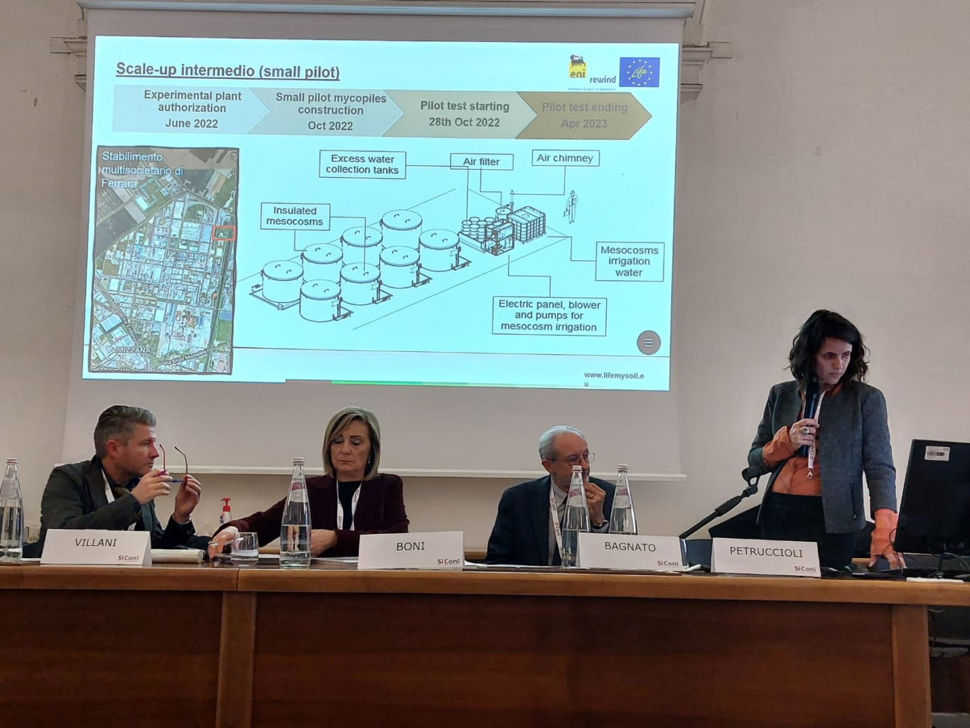 Partners from Eni Rewind and UNITUS present LIFE MySOIL during the ...